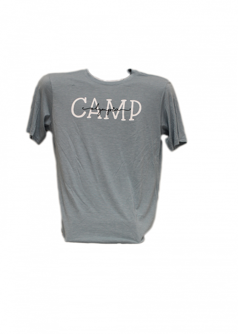 Script Heart Tee - Stonewash Denim - Camp Olympia