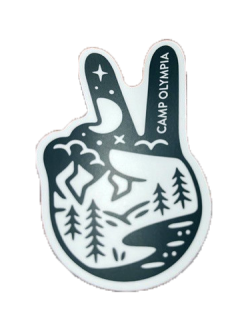 Peace Sign Sticker - Camp Olympia